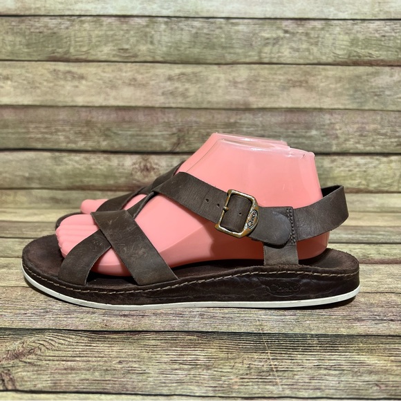 Chaco | Shoes | Chaco Brown Leather Wayfarer Strap Sandals | Poshmark